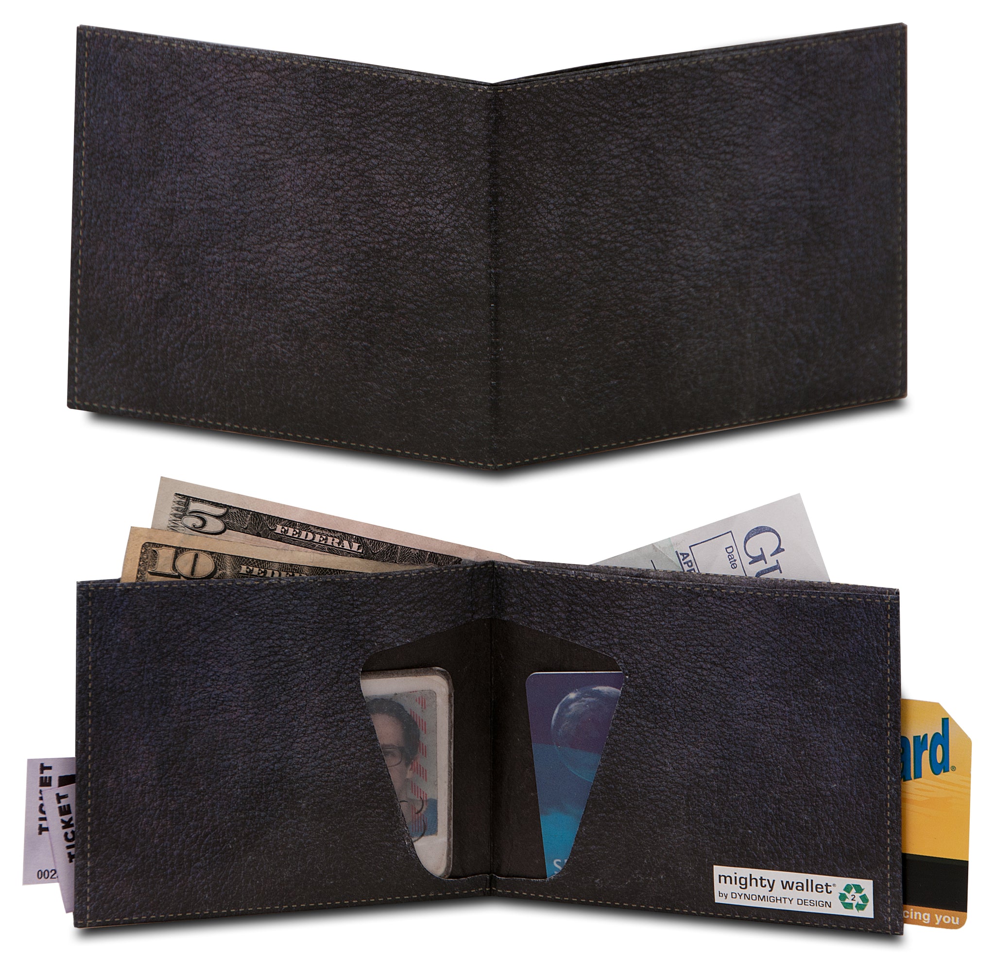 Black Leather (Tyvek) Mighty Wallet